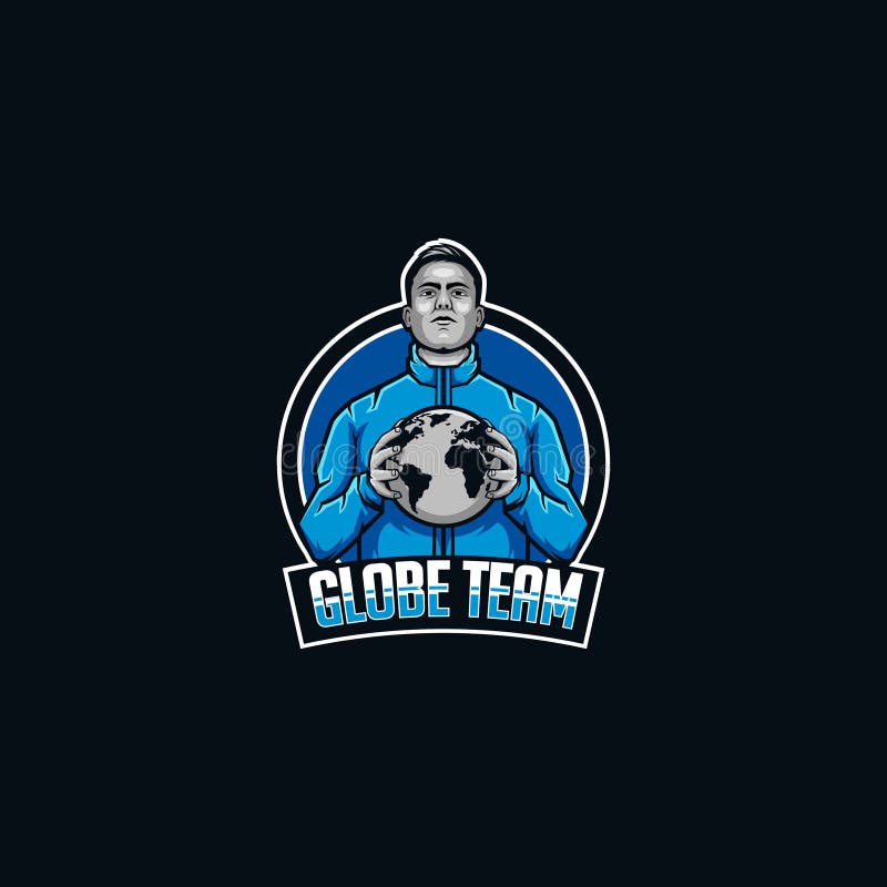 Globe team mascot logo stock vector. Illustration of nature - 176863869