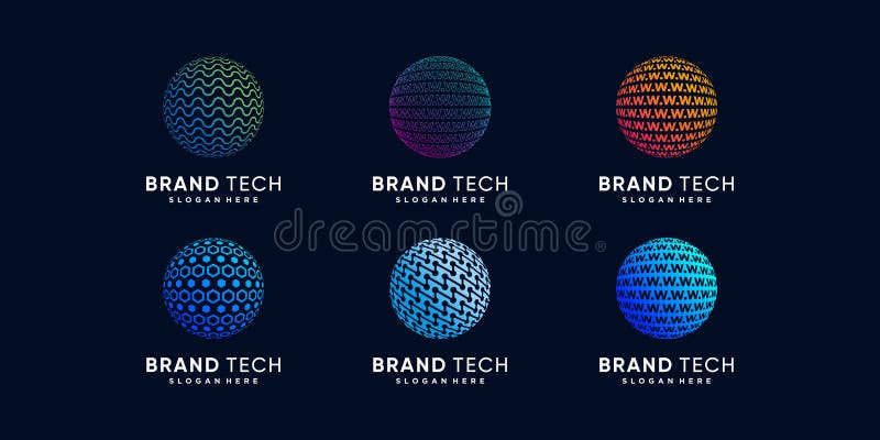Globe Tech Logo with Creative Modern Abstract Concept Part 1 Stock ...