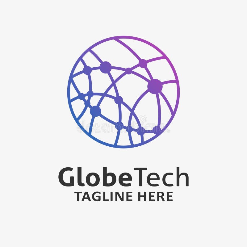 Globe Tech Wire Logo Design Stock Vector - Illustration of ...