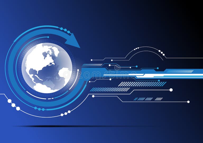 Globe and Technology Background Stock Vector - Illustration of arrow ...