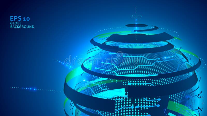 Globe and Technology Background Stock Vector - Illustration of arrow ...