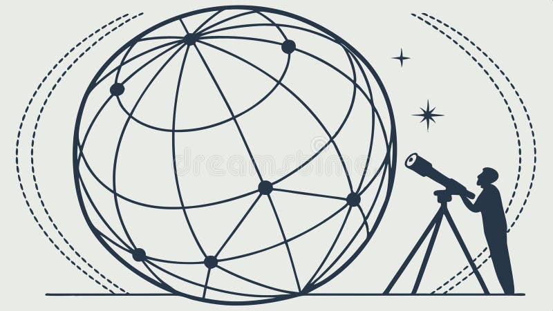 Globe and Telescope Vector, Astronomy Science and Exploration Design ...