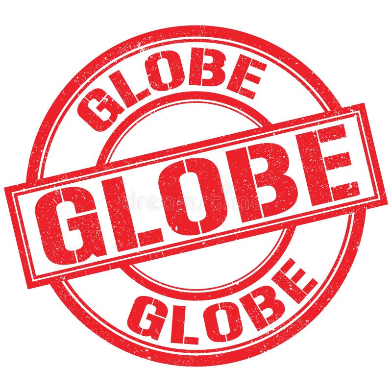 GLOBE Text Written on Red Stamp Sign Stock Illustration - Illustration ...