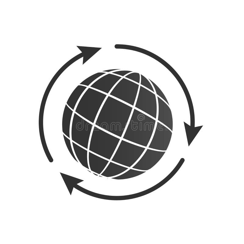 Globe with Three Arrows Around Icon for Web and Mobile, Modern ...