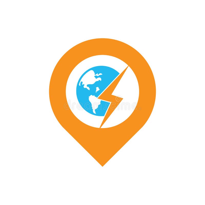 Globe and Thunder Vector Logo Icon Template. Stock Vector ...