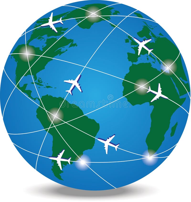 Globe with Trading Paths and Points Stock Vector - Illustration of ...