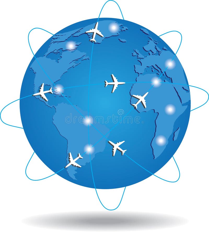 Map of World with Trading Paths and Points Stock Vector - Illustration ...