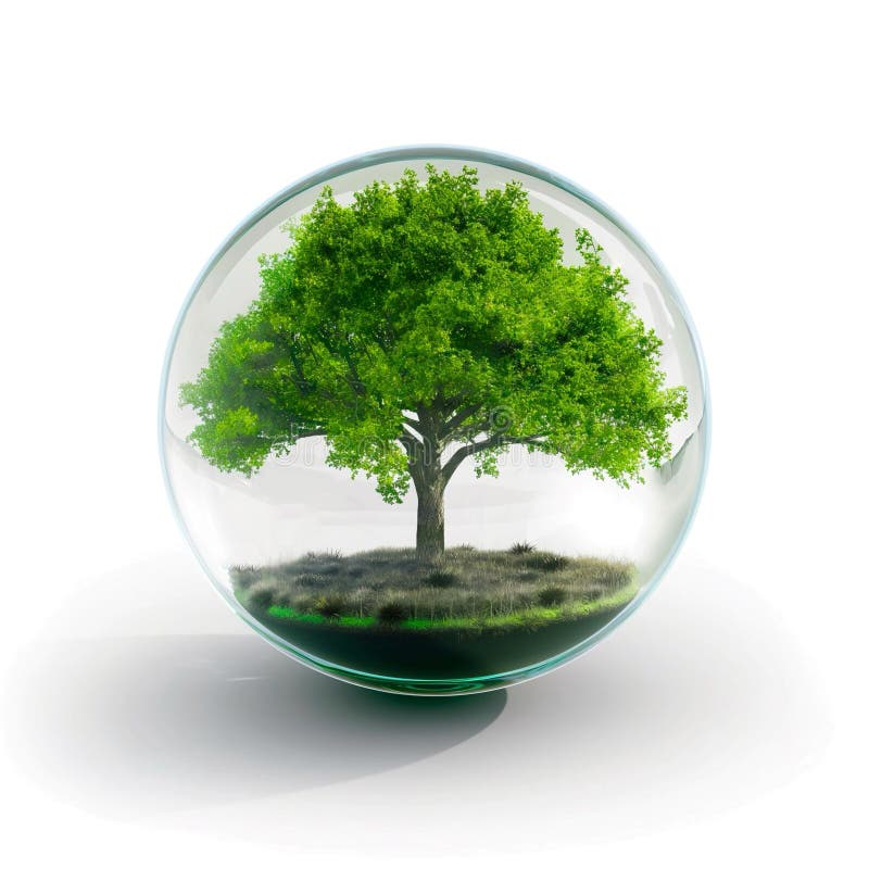 Globe with Trees on White Background, Save the World Concept ? Stock ...