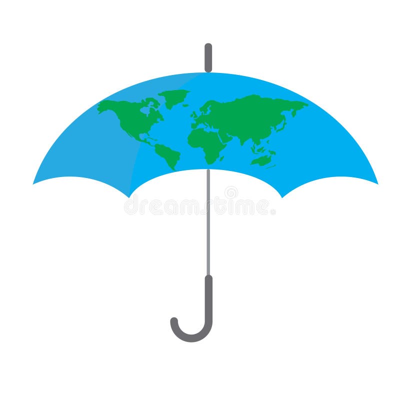 Umbrella with Earth Map on it Stock Vector - Illustration of rendering ...