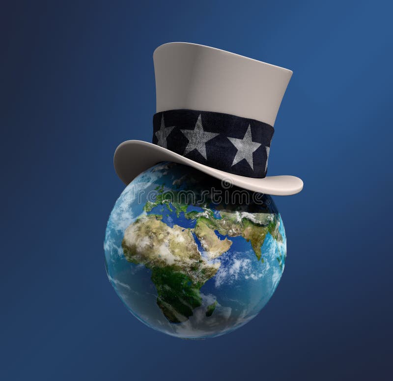 Globe in Uncle Sam s hat stock illustration. Illustration of earth ...