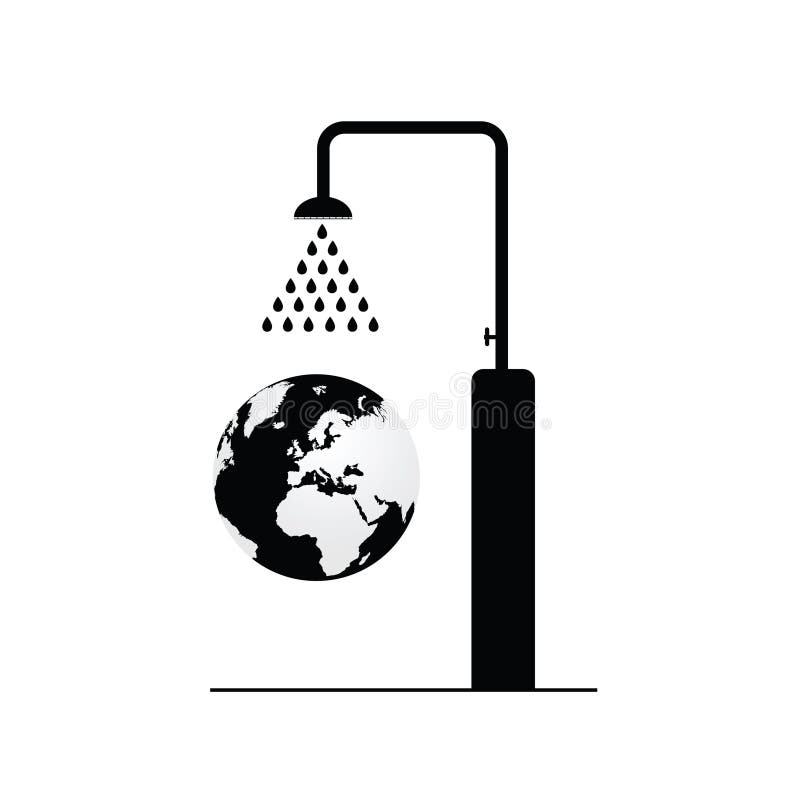 Globe under shower vector stock vector. Illustration of atlas - 55864917
