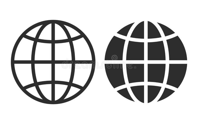 Line globe icon stock vector. Illustration of graphic - 177266285
