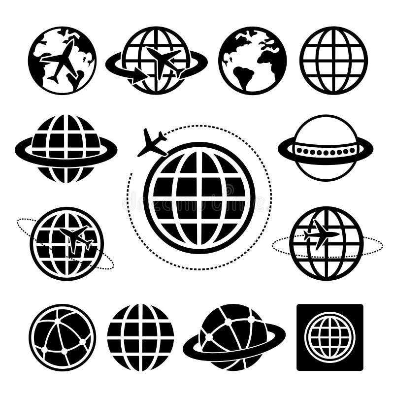 Globe vector icons set stock vector. Illustration of geography - 51269229