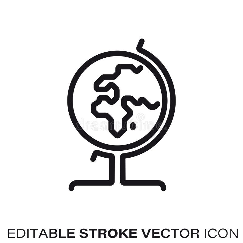 Globe Line Icon stock vector. Illustration of earth, line - 94369661