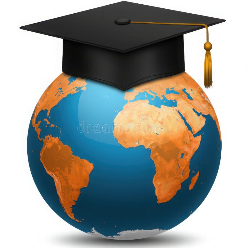 A Globe Wearing a Graduation Cap Symbolizing Global Education and ...