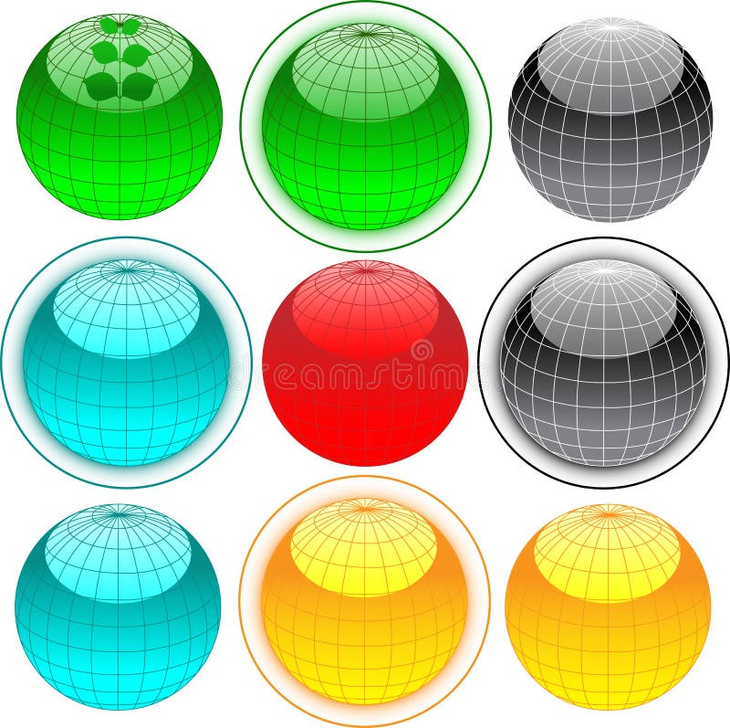 Globe web buttons stock vector. Illustration of digital - 7282378