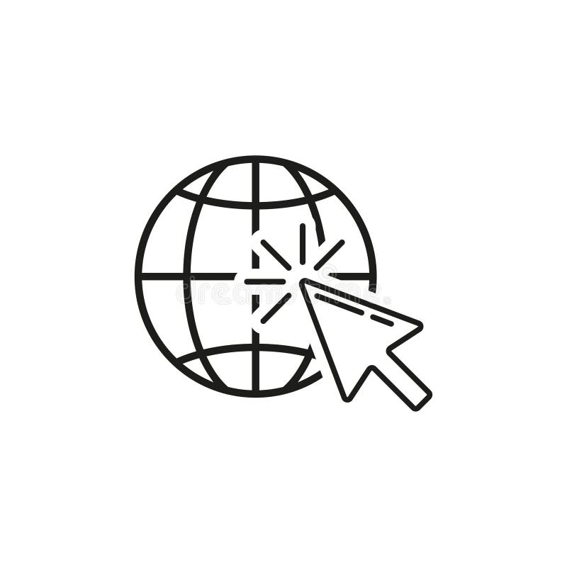 Globe Web Internet Network with Mouse, Icon Stock Vector - Illustration ...