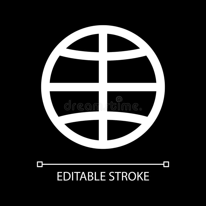 Globe White Linear Ui Icon for Dark Theme Stock Vector - Illustration ...