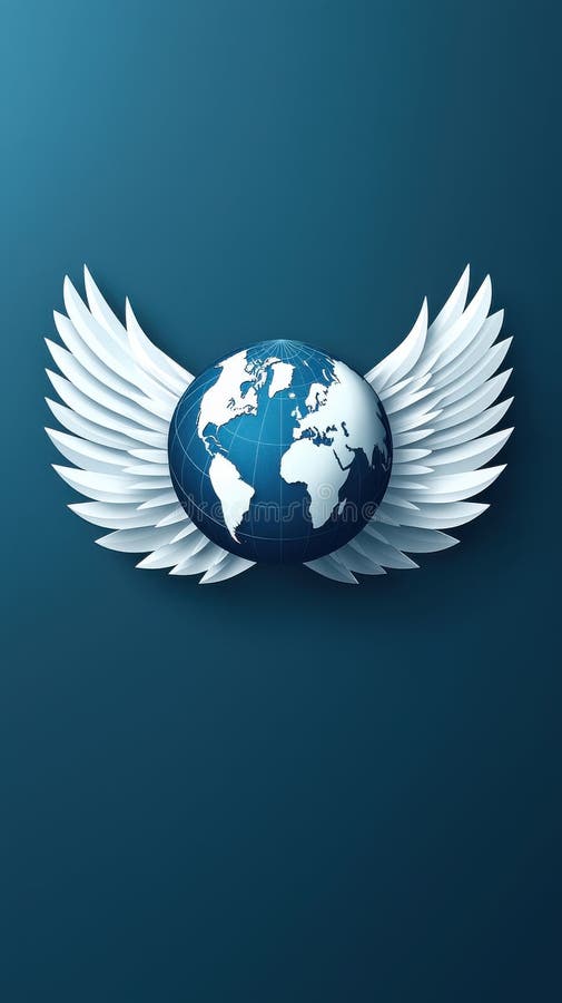 Globe with Wings Symbolizing Freedom and Global Connectivity Concept ...