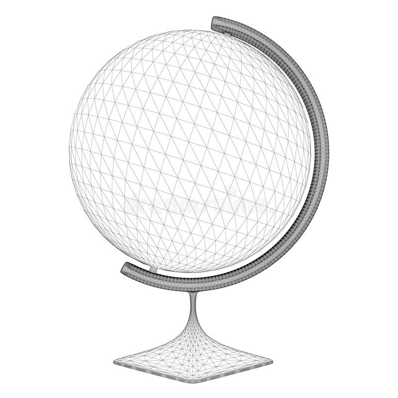 Globe wireframe abstract stock illustration. Illustration of grid ...
