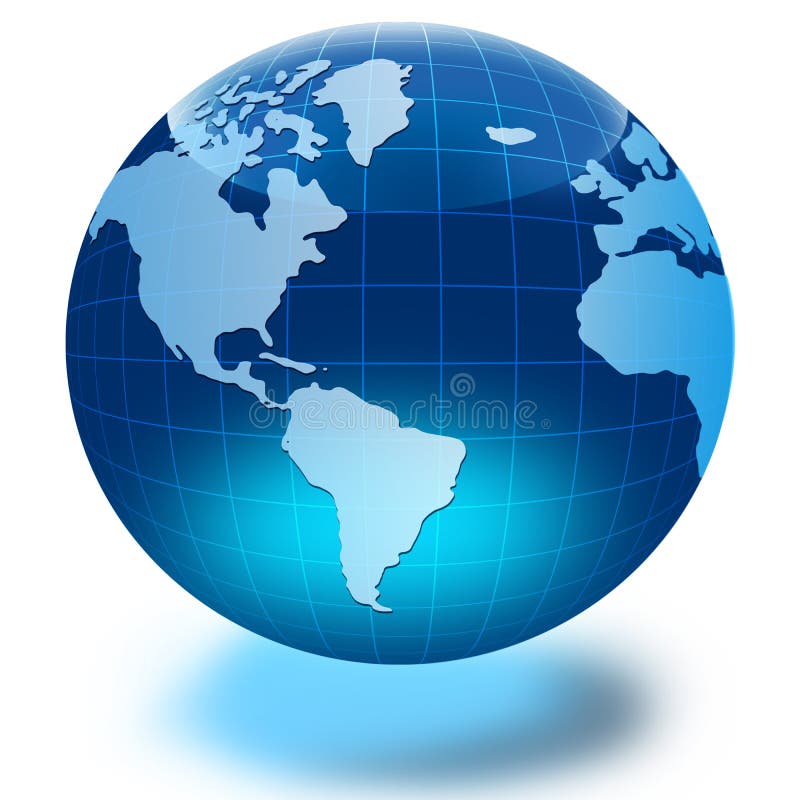 Blue world globe stock illustration. Illustration of america - 10402390