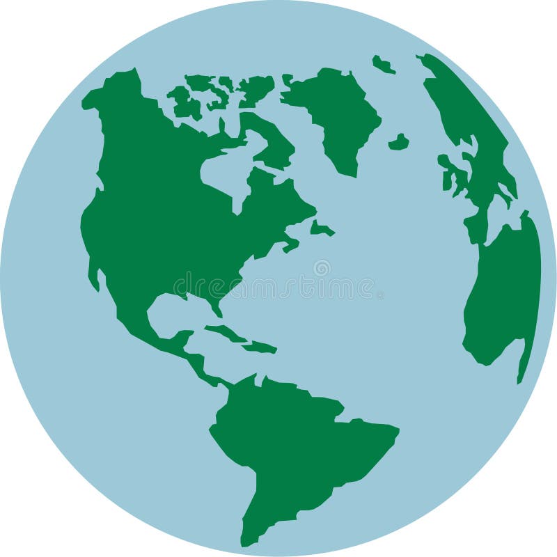 Globe World with American Continents Stock Vector - Illustration of ...