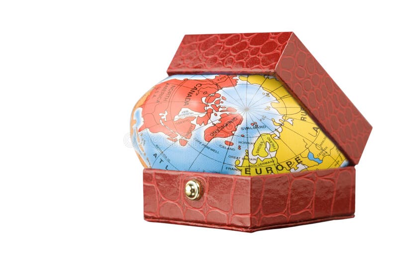 Globe of the World in the Box (included Path) Stock Image - Image of ...