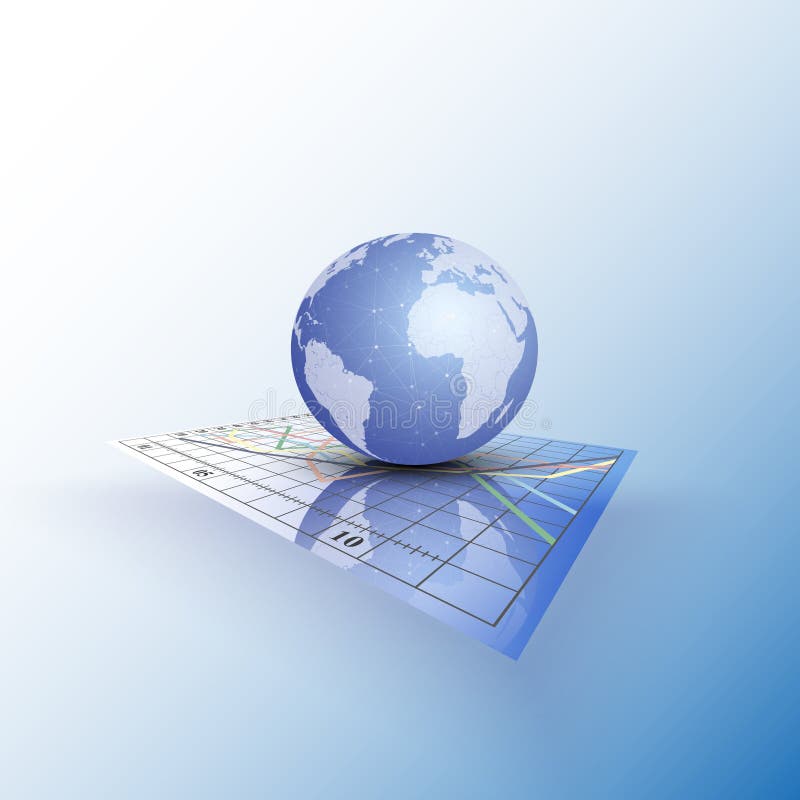 Globe World on the Chart. Abstract Vector Stock Vector - Illustration ...