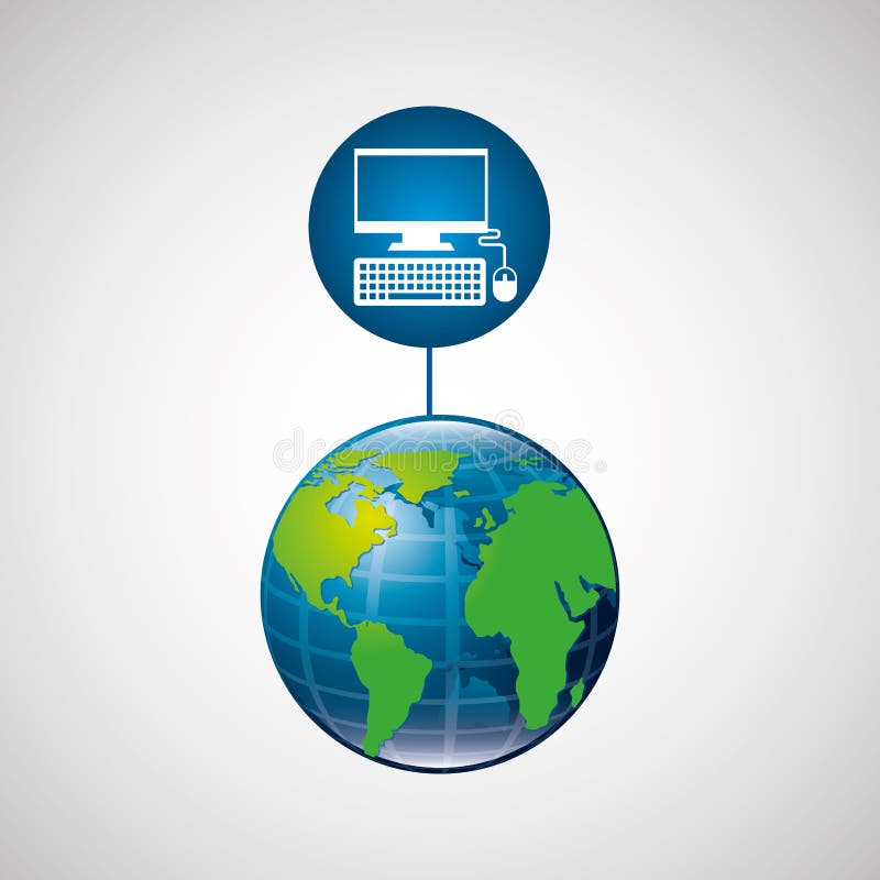 Globe World Computer Connection Service Stock Illustration ...