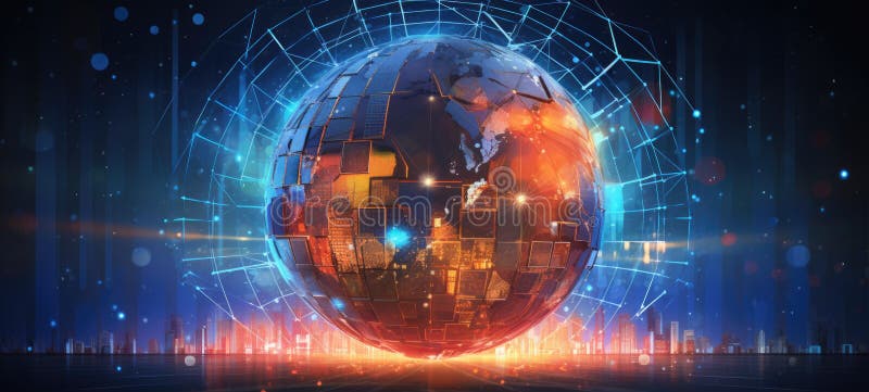 Globe World Earth Map Planet City, Ai Stock Illustration - Illustration ...