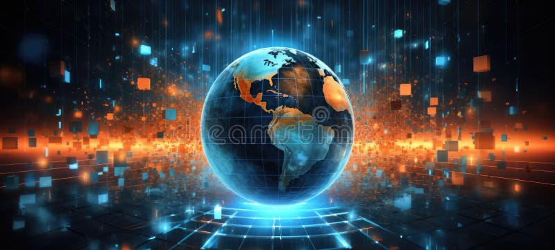 Globe World Earth Map Planet City, Ai Stock Illustration - Illustration ...