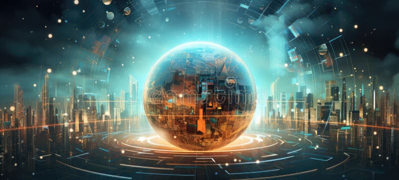 Globe World Earth Map Planet City, Ai Stock Illustration - Illustration ...