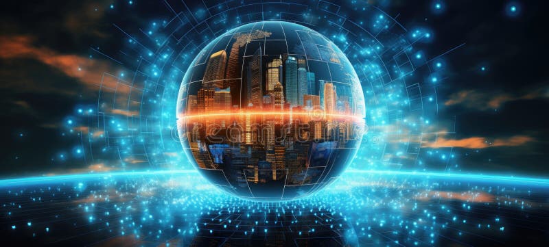 Globe World Earth Map Planet City, Ai Stock Illustration - Illustration ...