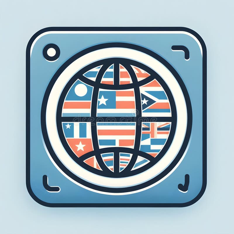 World Flags Inside a Globe Showing International Cooperation and Global ...