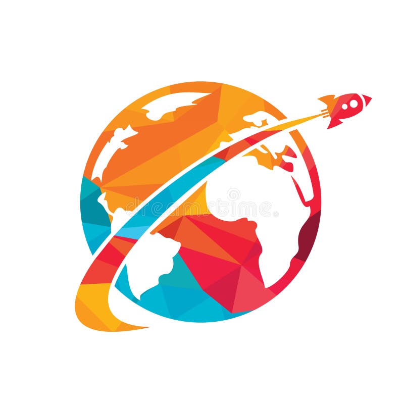 Rocket Planet Vector Logo Design. Creative Rocket Concept Logo Design ...