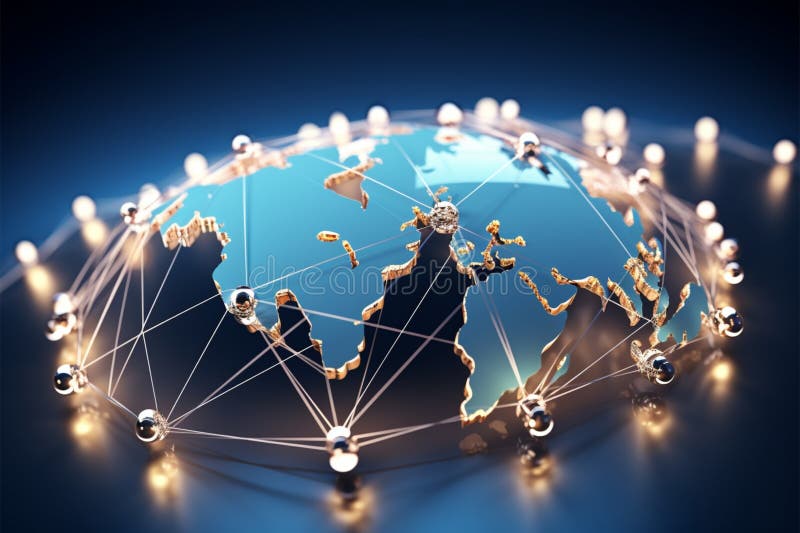 Globe World Map Embodies the Concept of Global Internet Networking ...