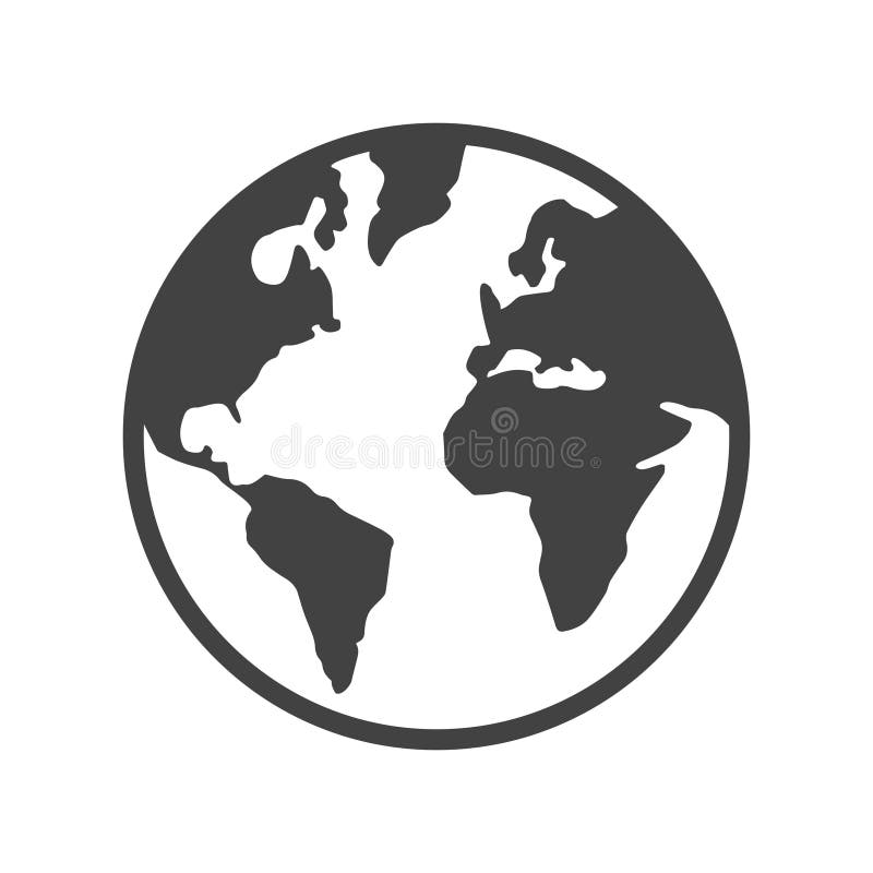 Globe World Map Icon Flat Vector Illustration Stock Vector ...