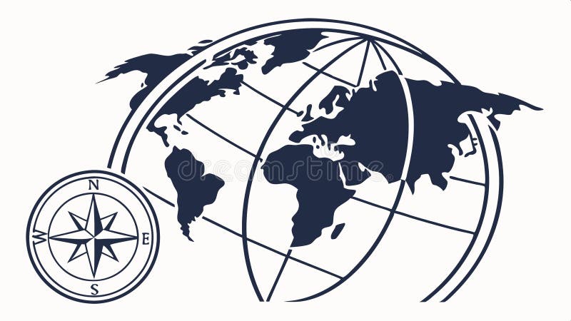 Globe World Map Icon, Global Connection Symbol Vector Design Generative ...