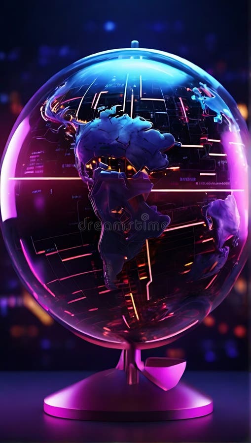 A Globe with a World Map and the Words World on the Bottom Stock ...