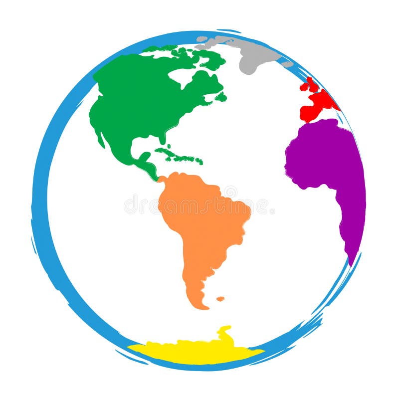 Globe World Means Globalisation Globalise and Colour Stock Illustration ...