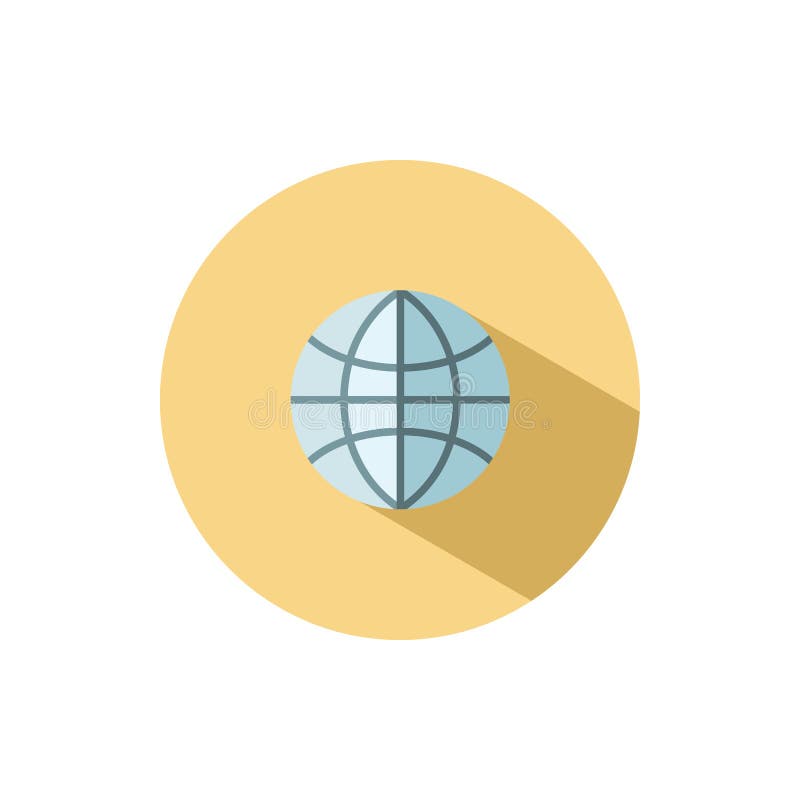 Globe. World Sign. Earth Planet. Flat Icon in a Circle. Commerce Vector ...