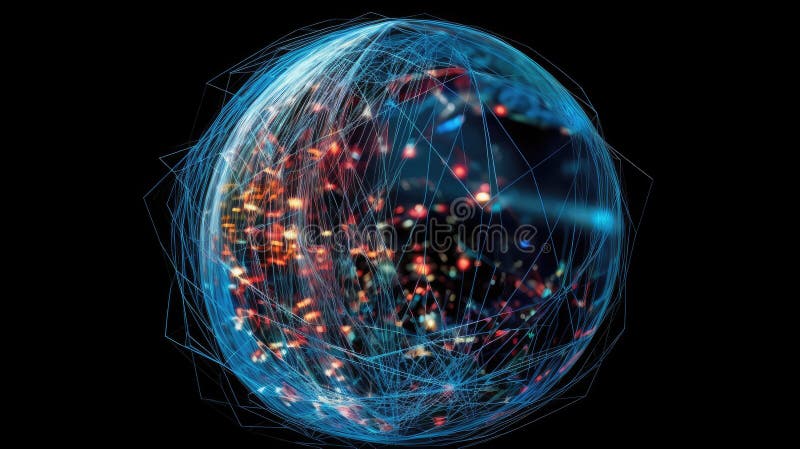 A Globe Wrapped in Interconnected Data Lines, Signifying the Global ...