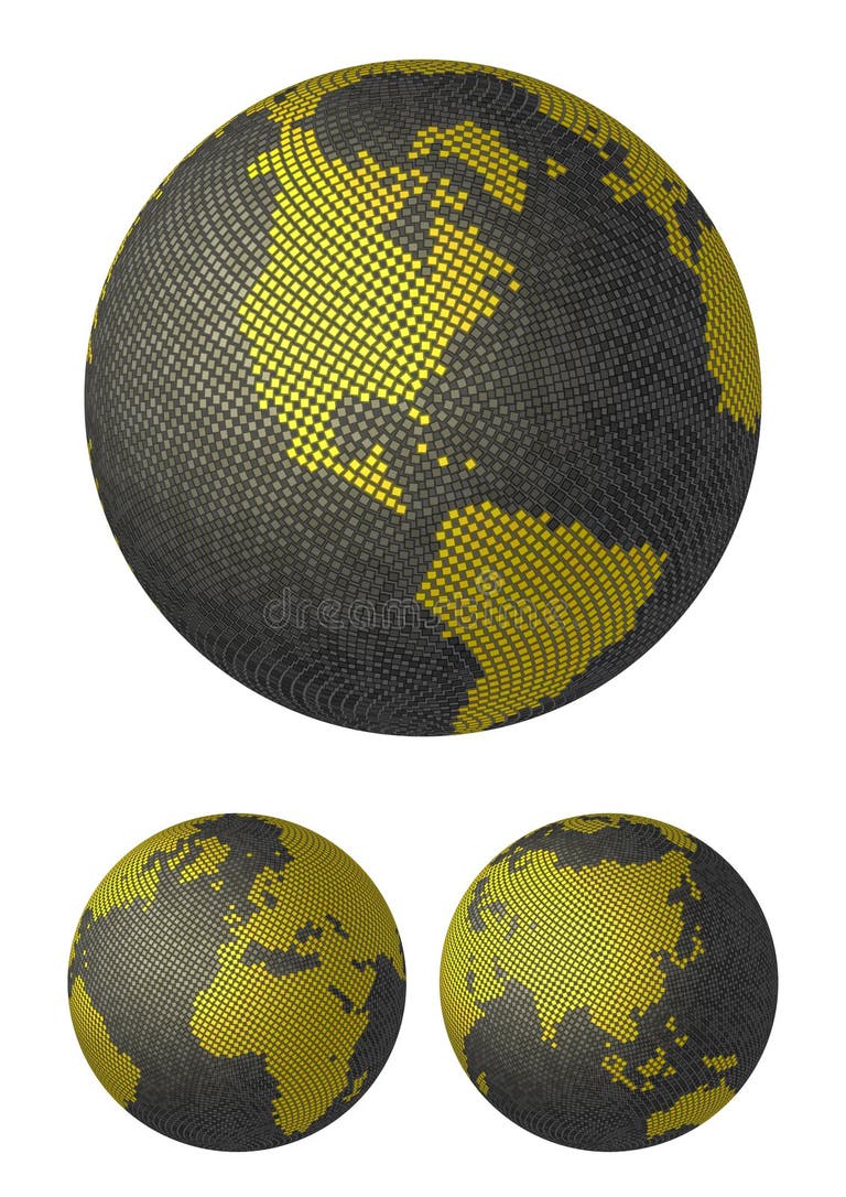 Globes Stylized 3d Vector Maps Stock Illustrations – 2 Globes Stylized ...