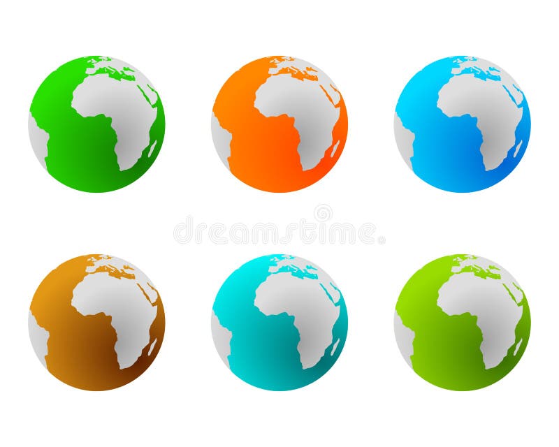 Globes in various colours stock vector. Illustration of design - 15312326