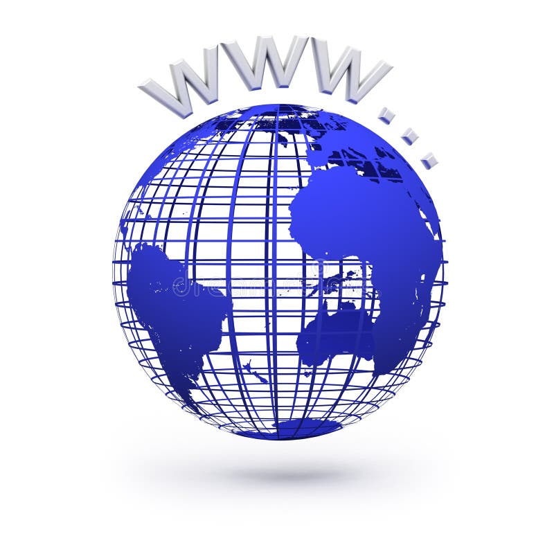 Globo Azul De La Tierra. Concepto De Internet De WWW Stock de ...