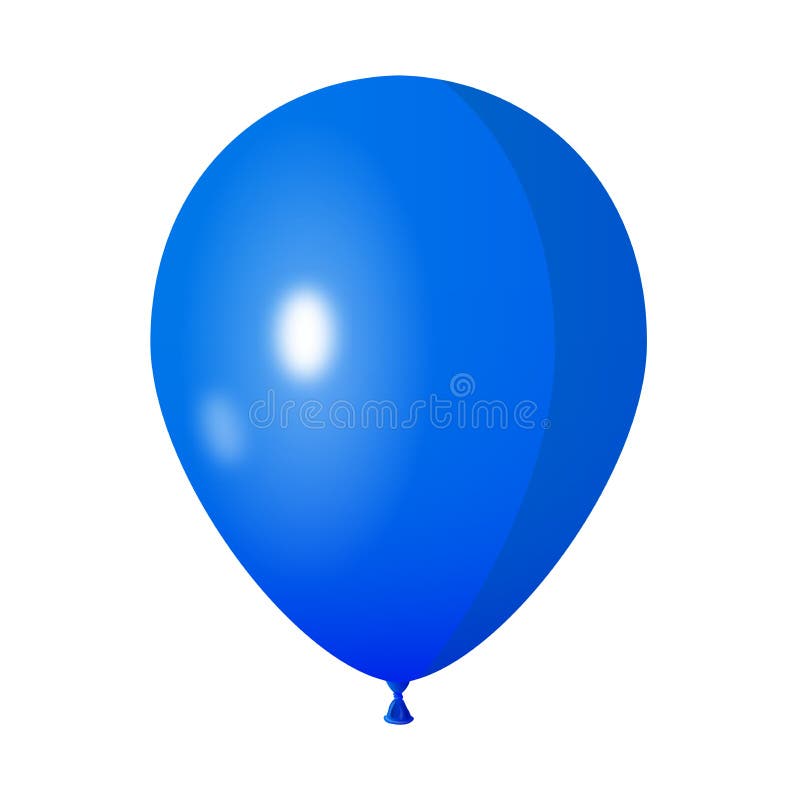Globo Azul En Fondo Aislado Blanco Ilustración del Vector - Ilustración ...