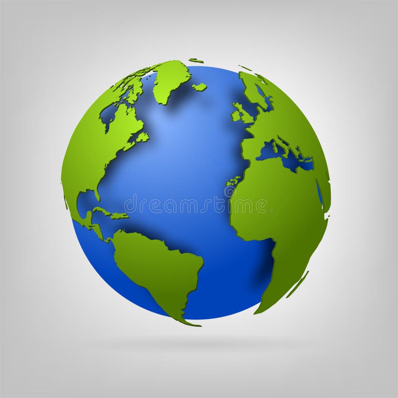 Globo 3d do mundo. ilustração do vetor. Ilustração de global - 30779664