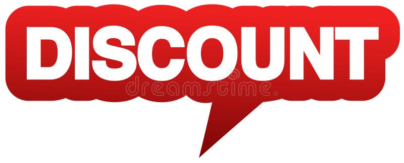 Globo De Discurso Rojo Con La Palabra DESCUENTO Stock de ilustración ...