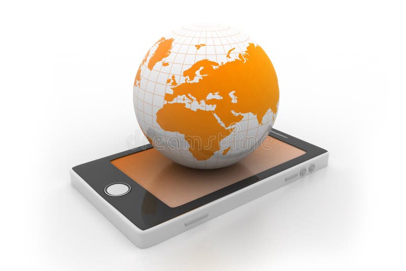 Globo Del Mondo E Dello Smart Phone Illustrazione di Stock ...