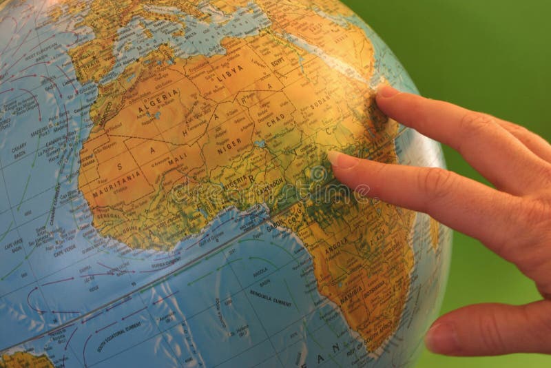 Globo do mundo foto de stock. Imagem de dedos, continente - 133390